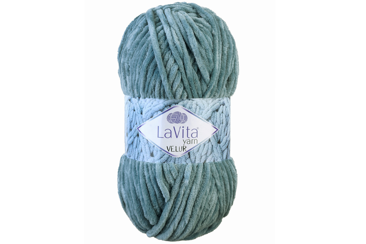 Пряжу Lavita Yarn Velur цвет 6032 серо-голубой – купить дешево