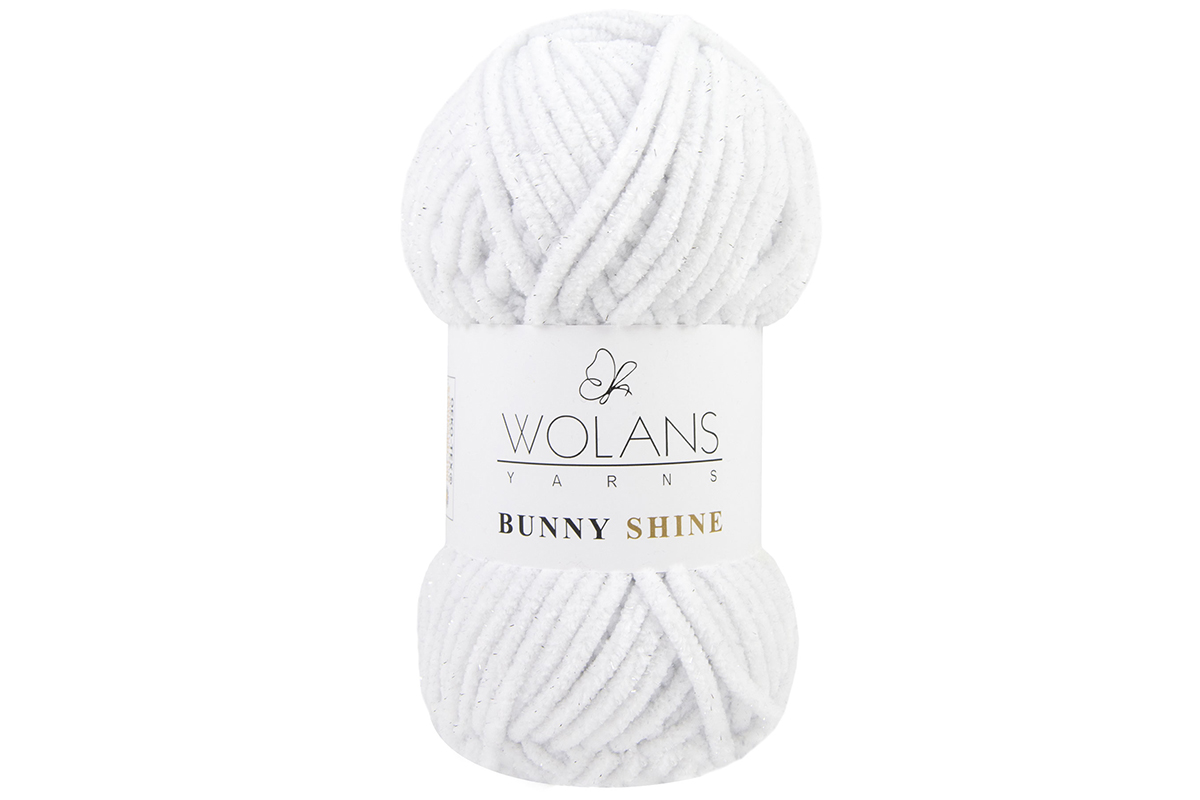 Пряжу Wolans Bunny Shine цвет 820-01 белый – купить дешево